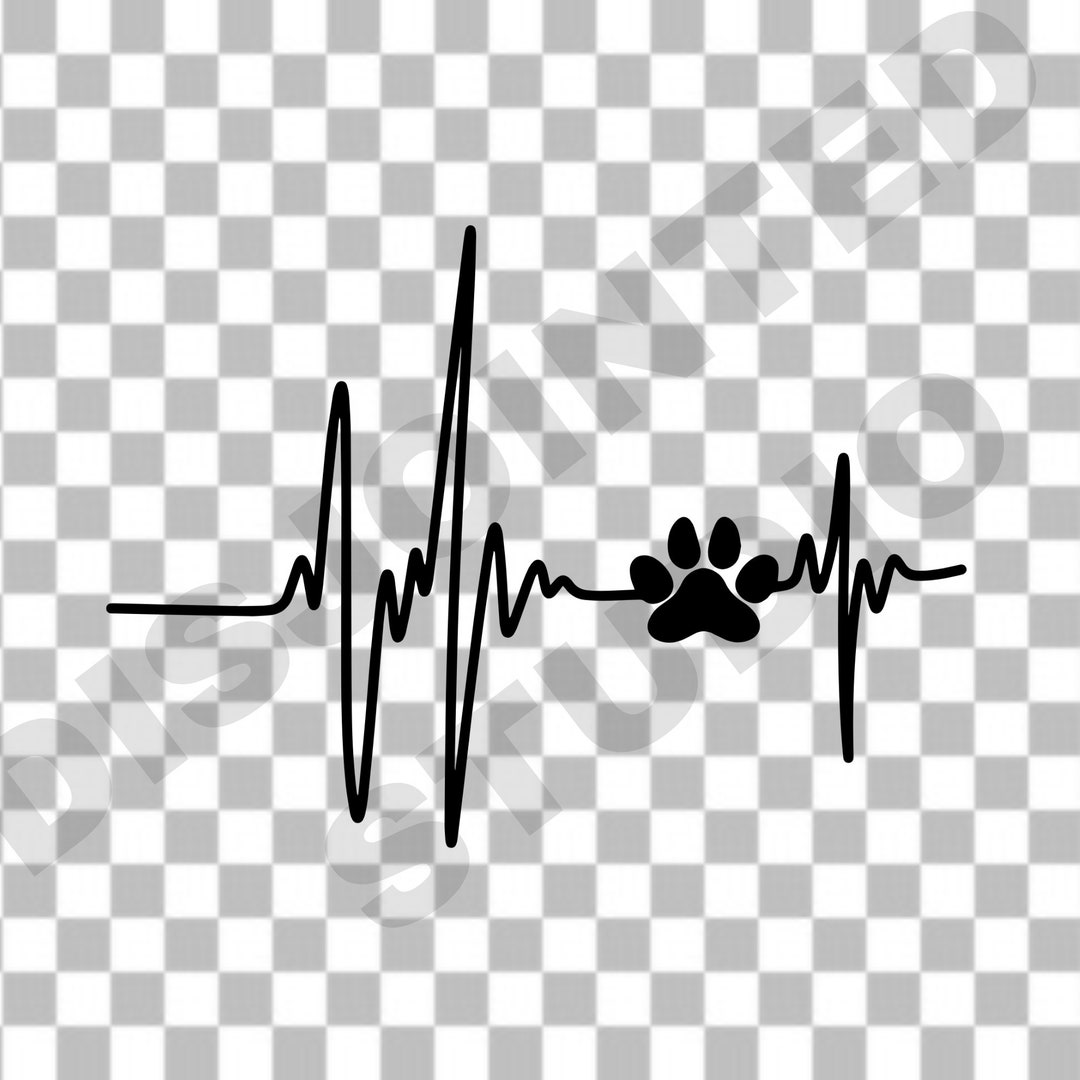 Cat Pulse SVG Transparent Background Logo Birthday T-shirt Cat Lovers ...