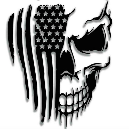 USA Skull Flag Tattered Distressed Decal American Flag Skull - Etsy