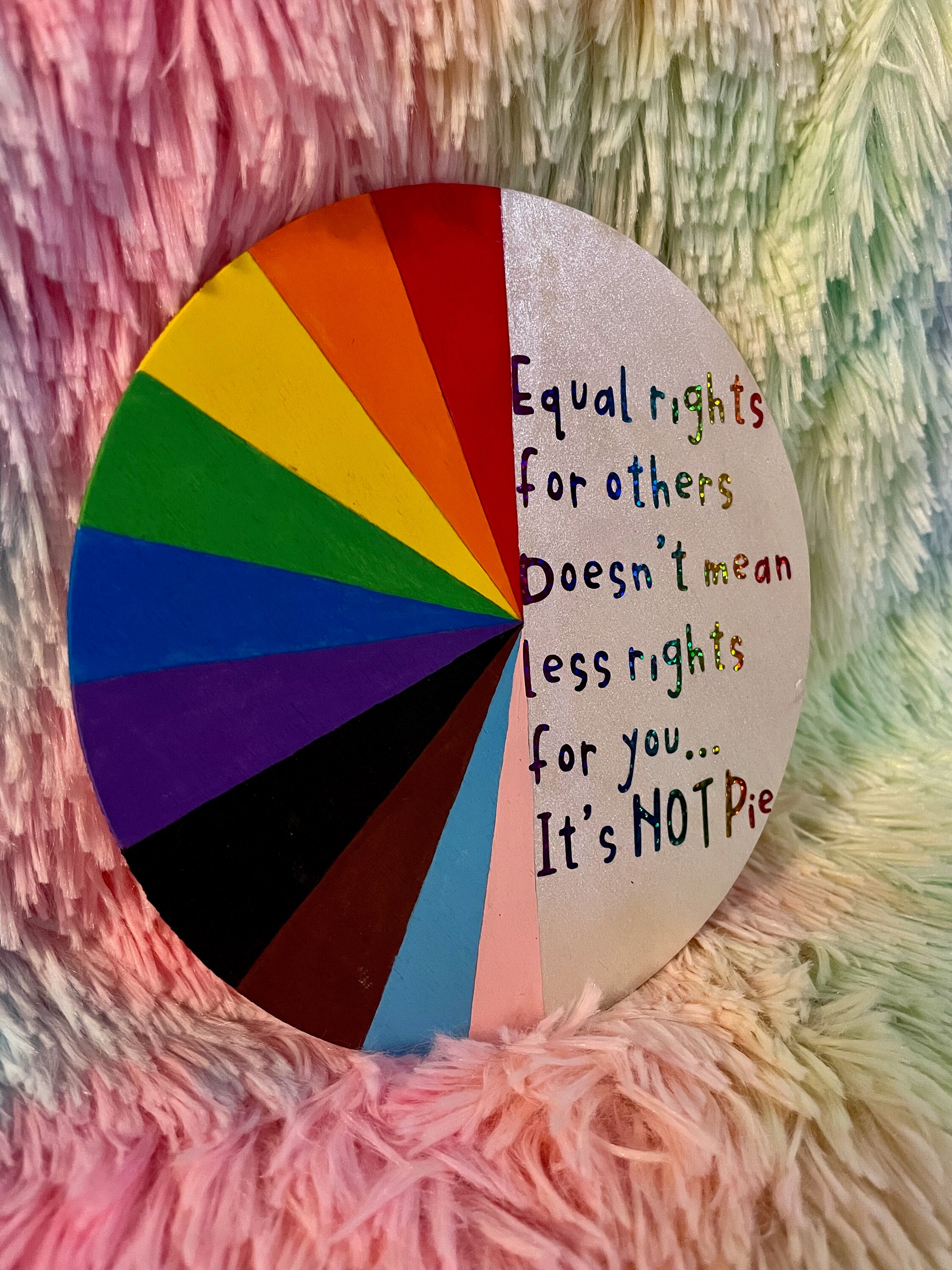 Circle LGBTQ it's Not Pie, Equal Rights Wooden Plaque - Etsy