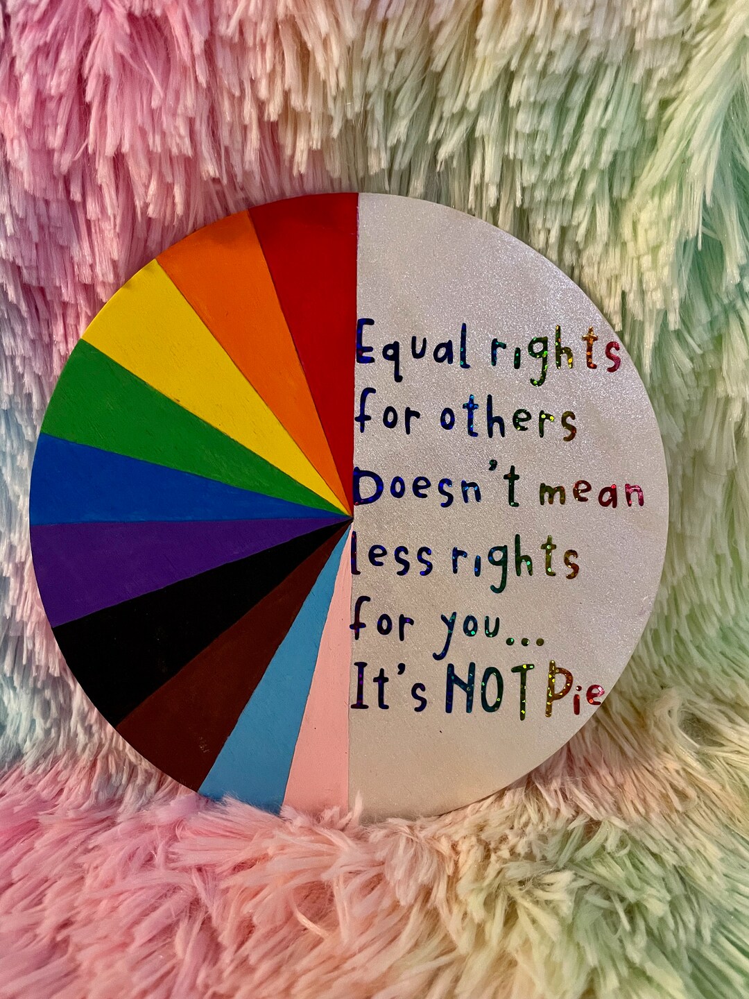 Circle LGBTQ it's Not Pie, Equal Rights Wooden Plaque - Etsy