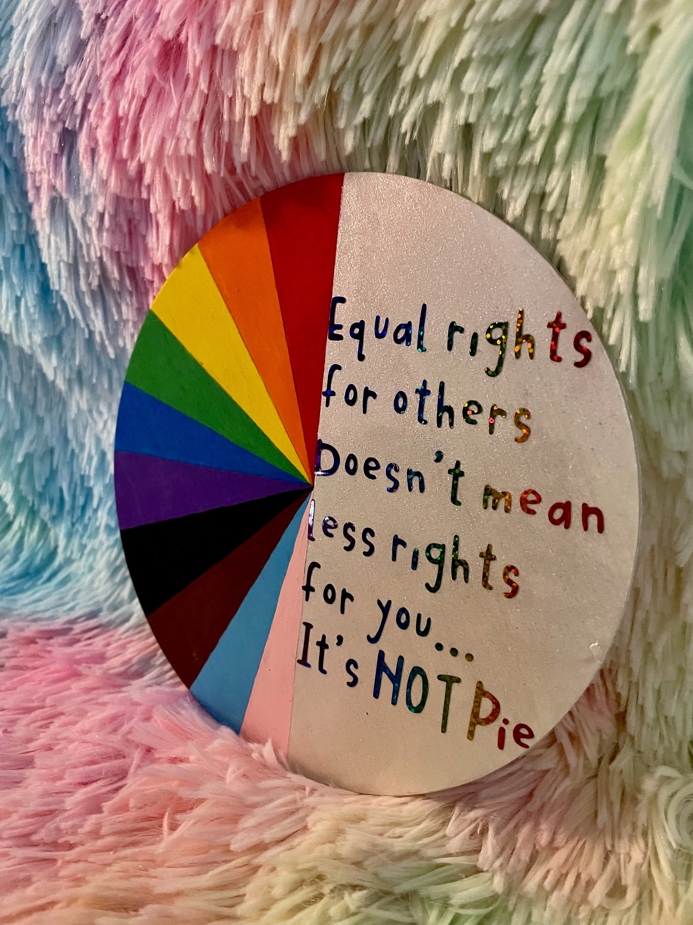 Circle LGBTQ it's Not Pie, Equal Rights Wooden Plaque - Etsy