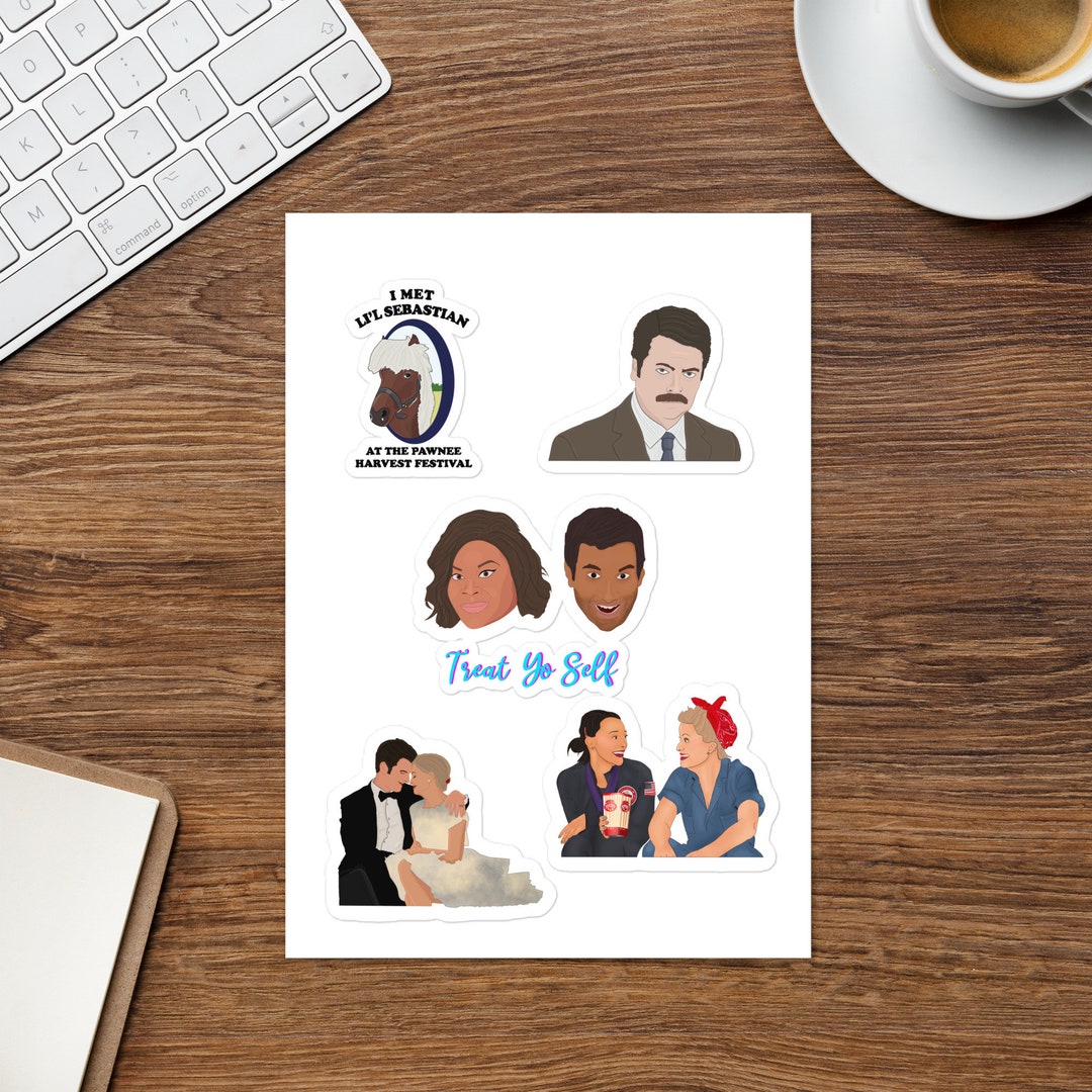 Parks and Rec Glossy Stickers Water Bottles Laptops Gifts Ron Swanson ...