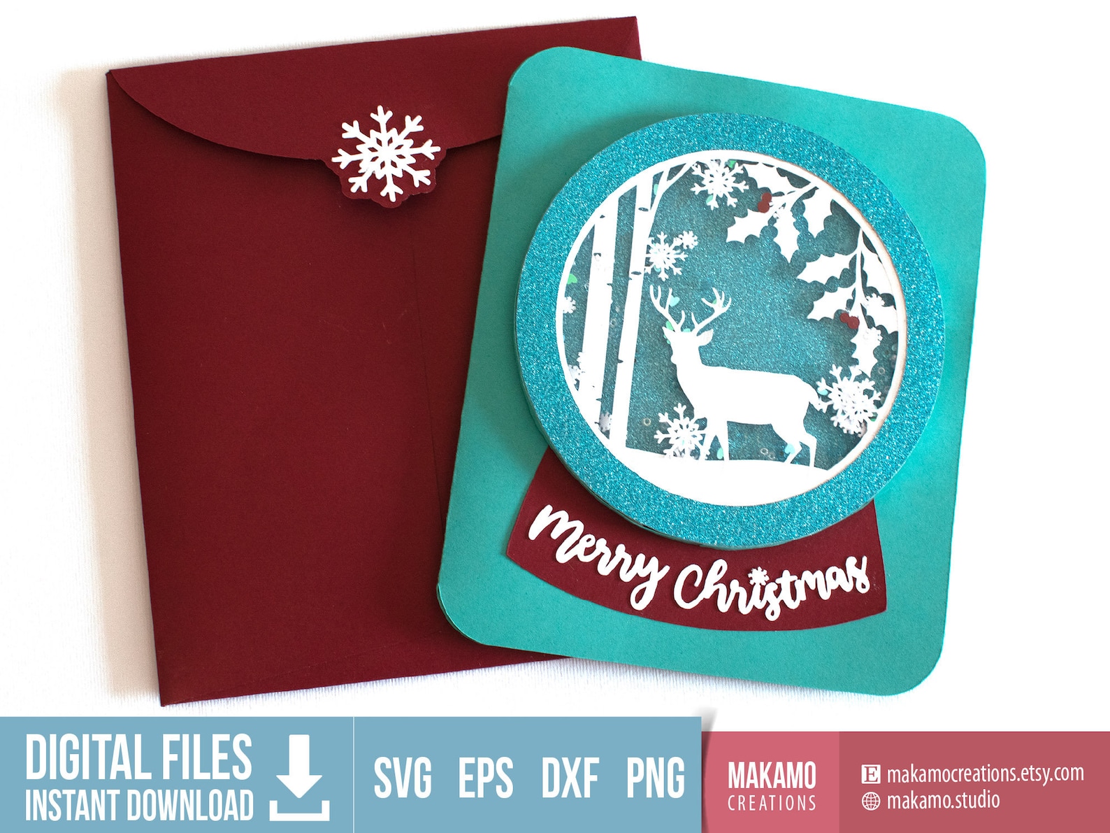 Snow Globe Shaker Christmas Card Svg. Snowglobe Card Svg - Etsy