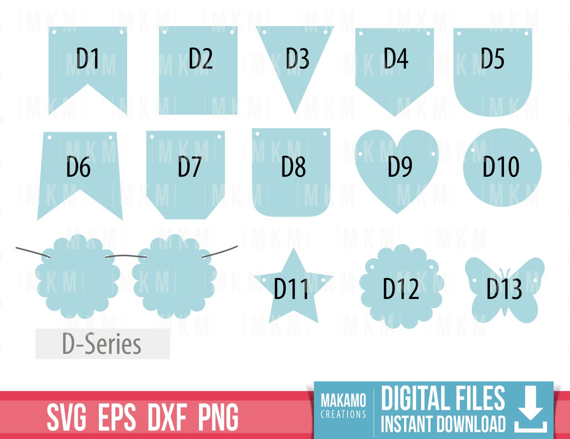 Bunting Banners SVG Bundle Birthday Banner Svg Party Banner | Etsy