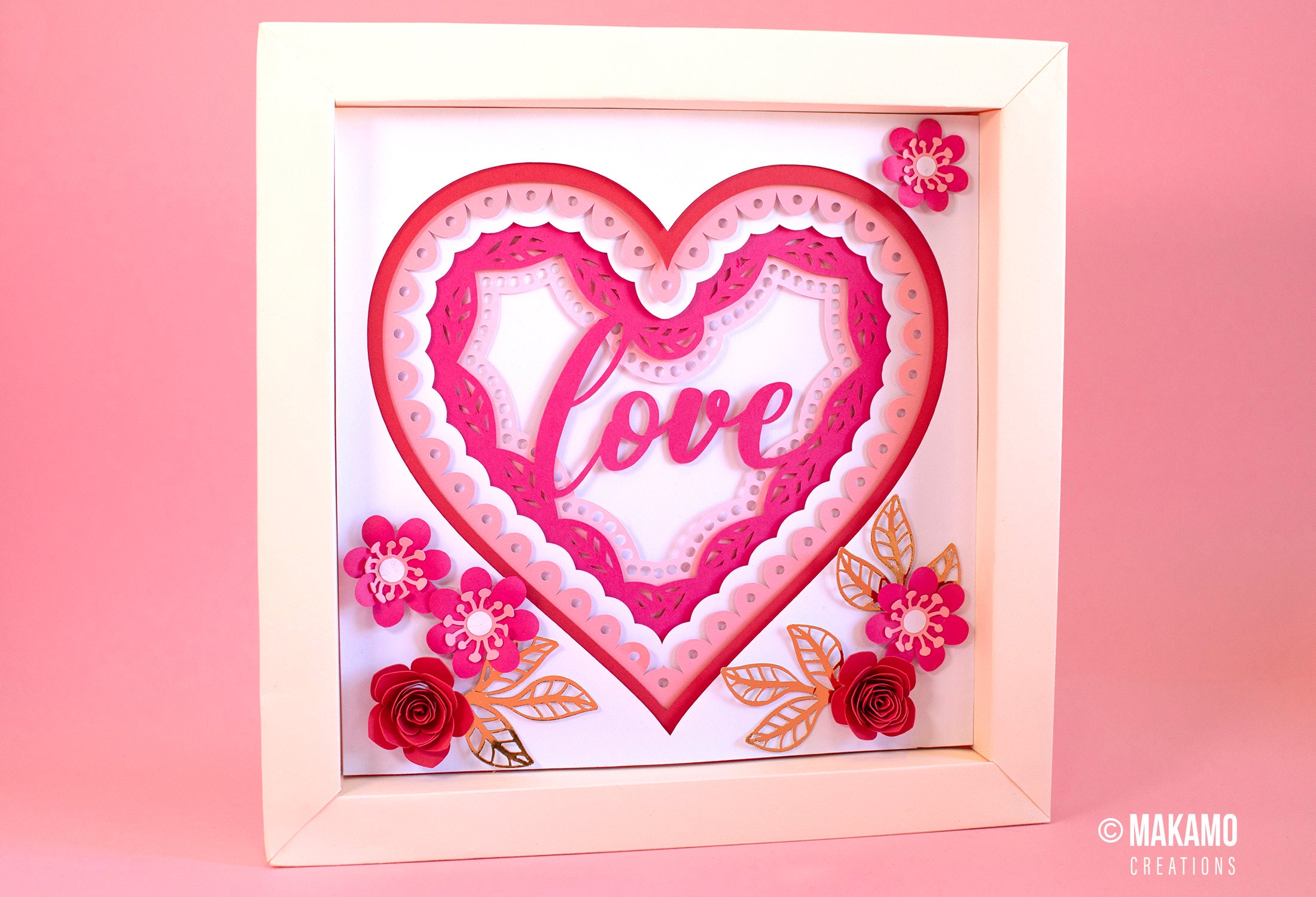 Love Shadow Box SVG Valentine's Day Shadow Box Layered | Etsy