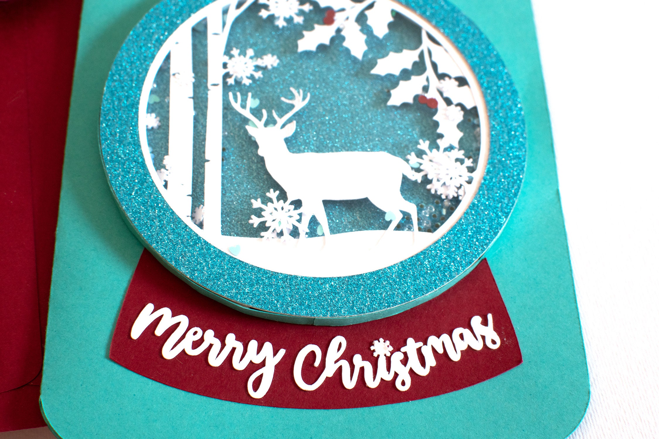 Snow Globe Shaker Christmas Card Svg. Snowglobe Card Svg - Etsy