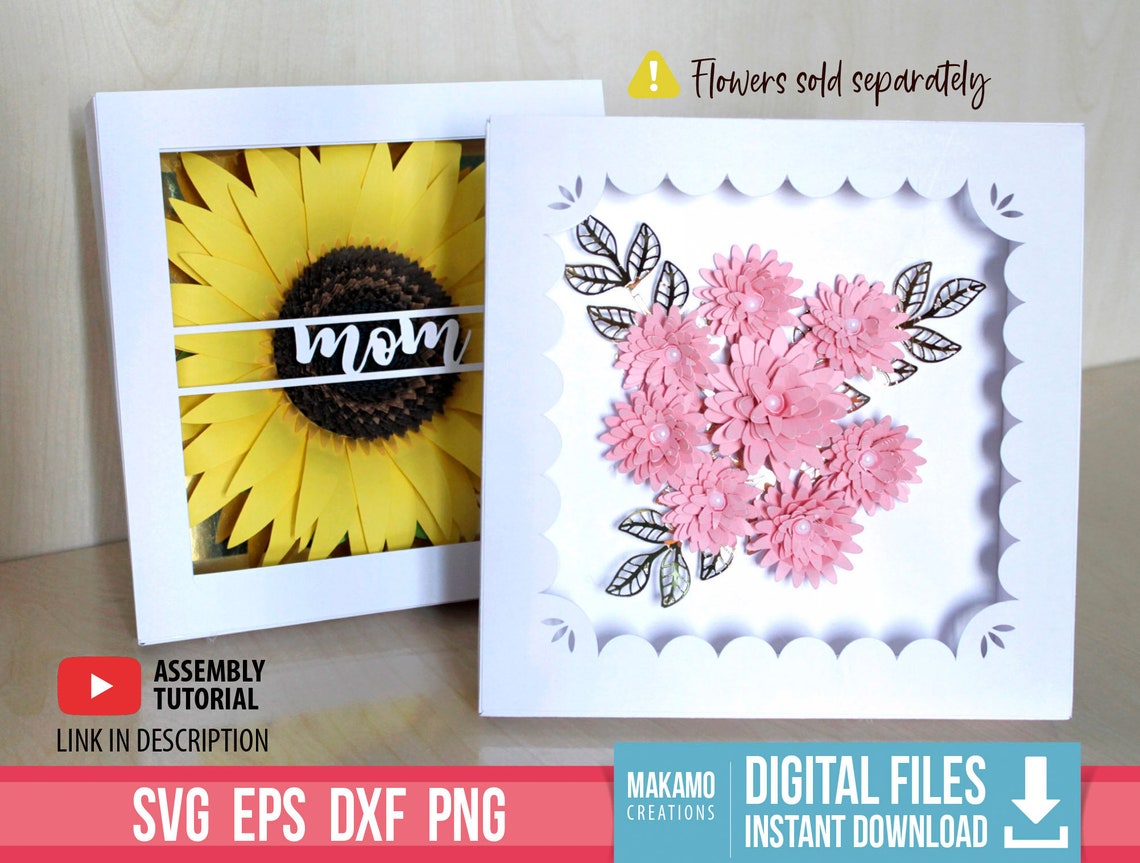 Shadow Box Frame Svg DIY 3D Paper Box Frame Svg 8x8 Paper | Etsy Australia