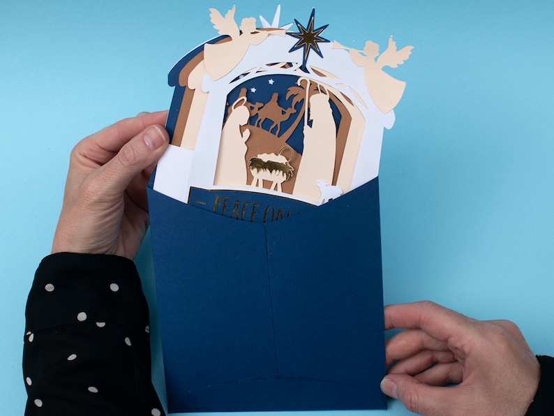 3D Nativity Scene Christmas Card SVG Template (digital Download) - Etsy