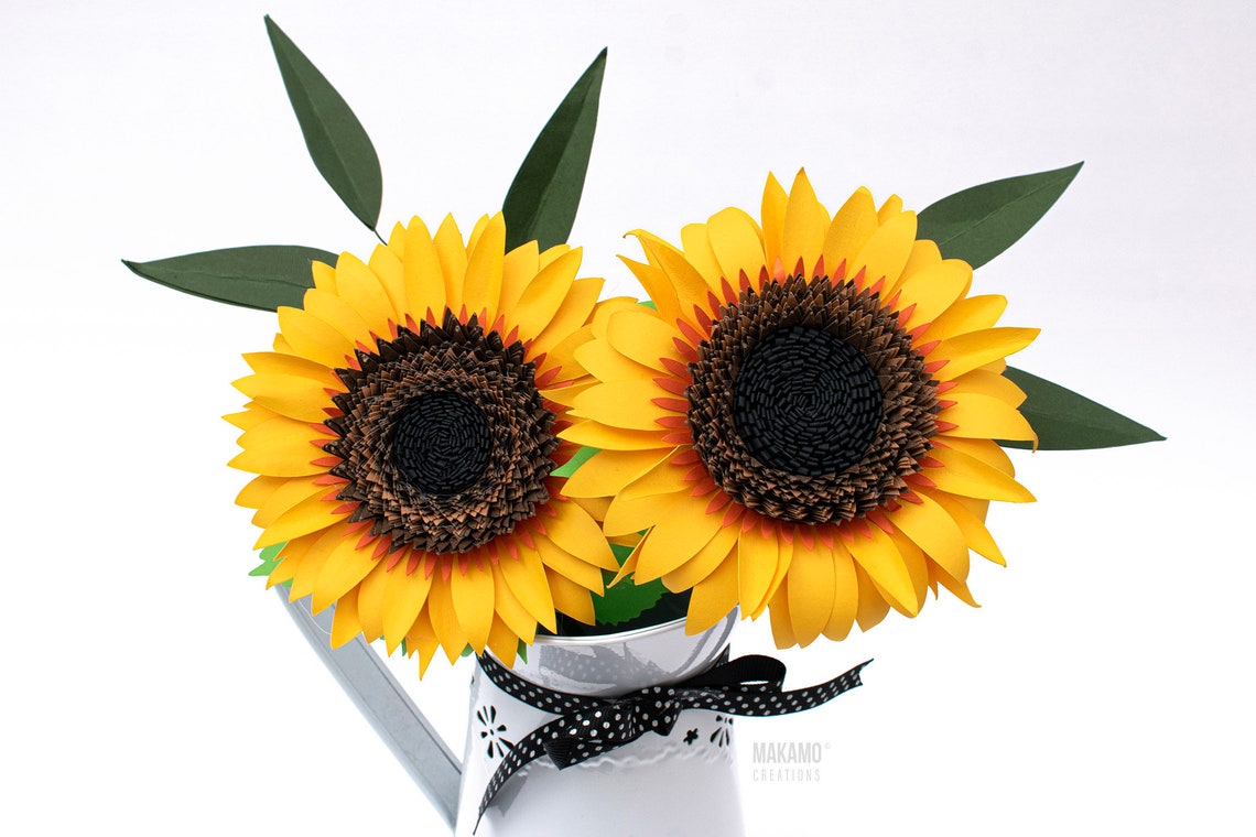 3D Paper Sunflower SVG: DIY Bouquet Template (5.5 Inches) (digital ...
