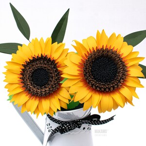 3D Paper Sunflower SVG: DIY Bouquet Template (5.5 Inches) (digital ...