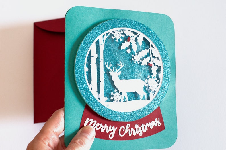 Snow Globe Shaker Christmas Card Svg. Snowglobe Card Svg - Etsy