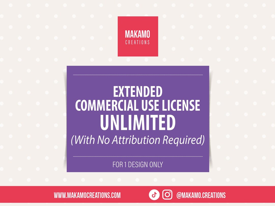 Extended Unlimited Commercial License With No Attribution Required ...