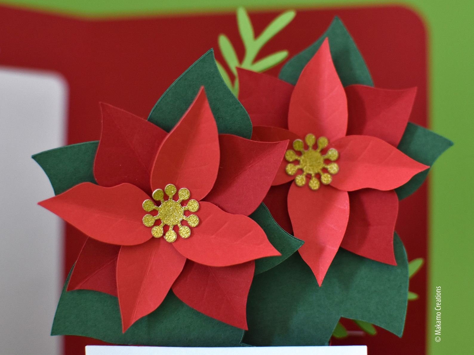 Christmas Card SVG 3D Poinsettia Box Card SVG Template DIY - Etsy