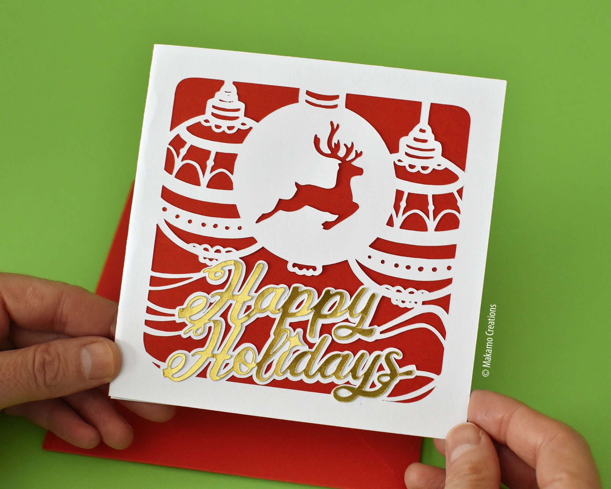 Happy Holidays Card Svg Christmas Card for Cricut Christmas - Etsy