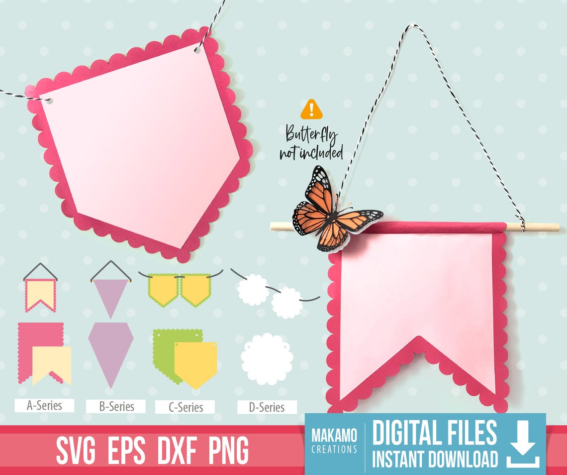 Bunting Banners SVG Bundle Birthday Banner Svg Party Banner | Etsy