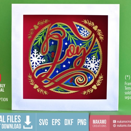 3D Christmas Shadow Box Svg 3D Joy Layered Svg Holiday - Etsy