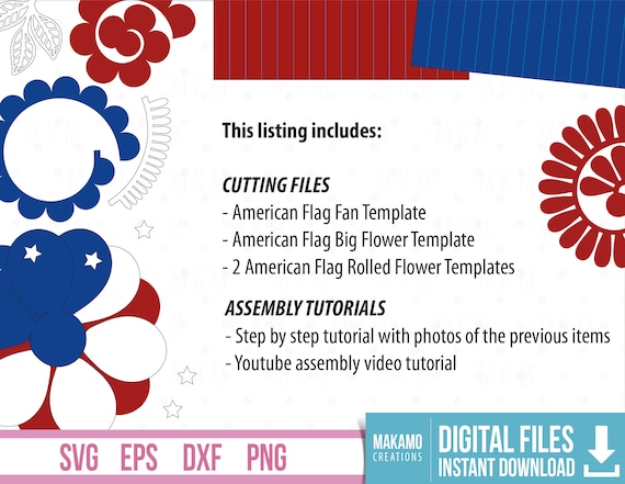 American Flag Fan Template