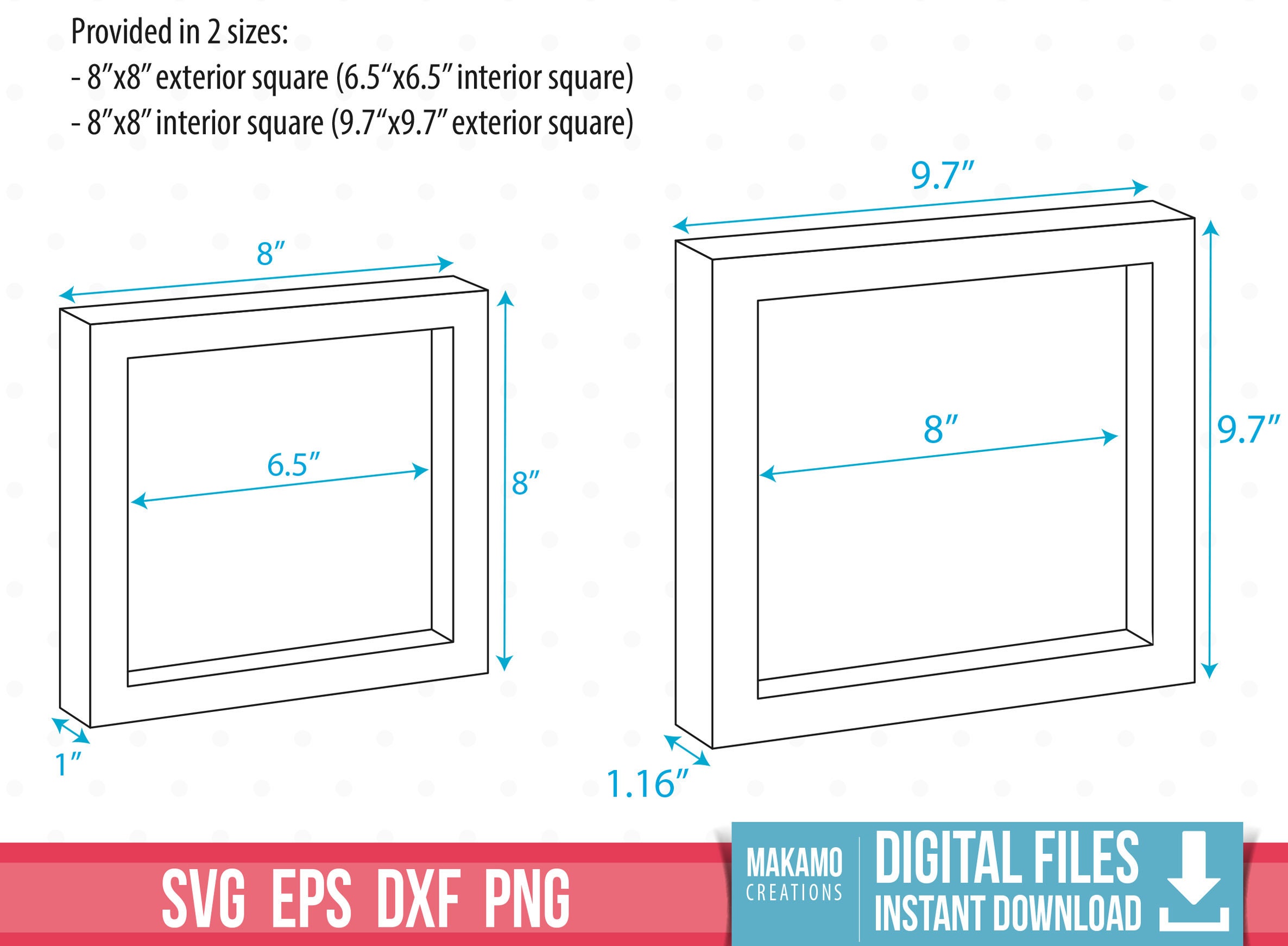 Shadow Box Frame Svg DIY 3D Paper Box Frame Svg 8x8 Paper - Etsy Canada