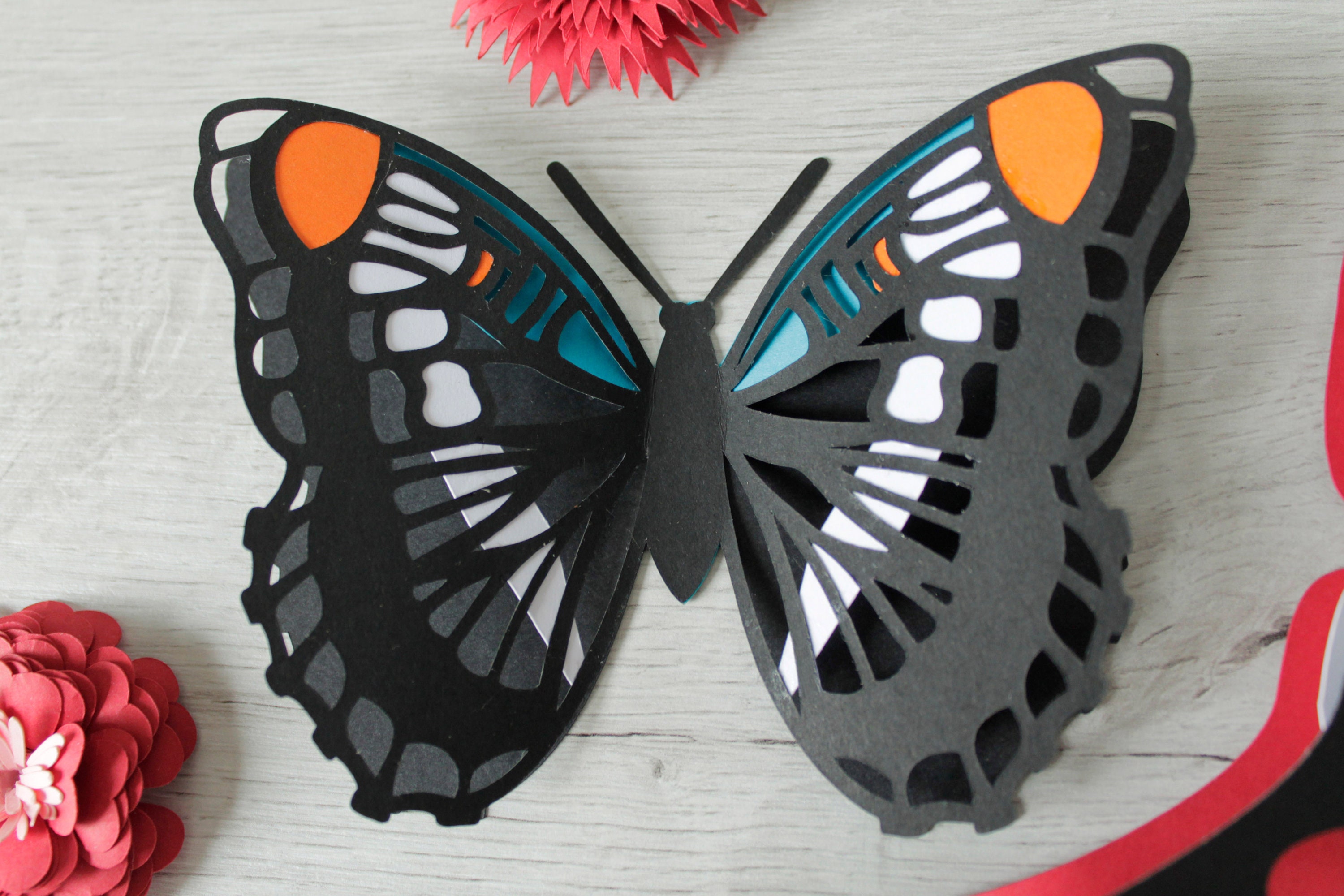 3D Paper Butterfly SVG Swallowtail Butterfly Paper Cut - Etsy Australia