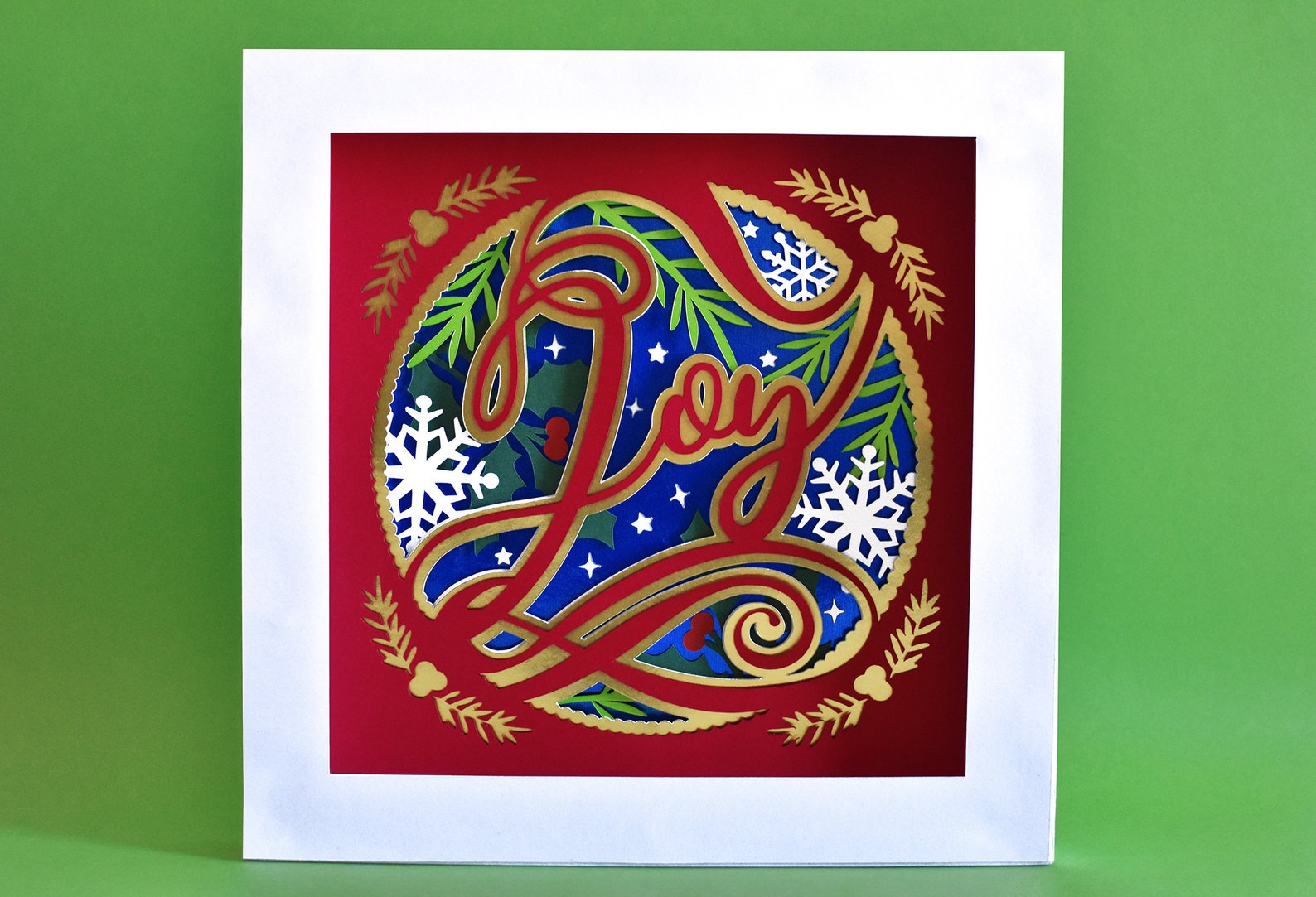 3D Christmas Shadow Box Svg 3D Joy Layered Svg Holiday - Etsy