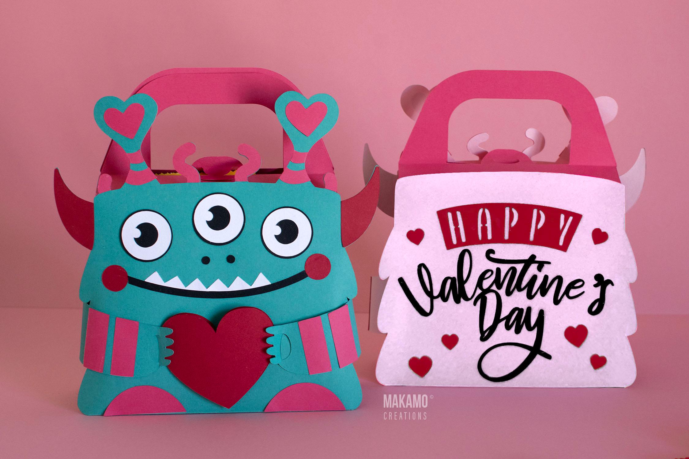 DIY Love Monster Treat Box SVG: Valentine's Day Activity Suitcase ...