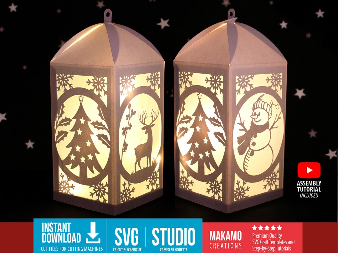 3D Christmas Paper Lantern SVG Template: DIY Holiday Decor (digital ...