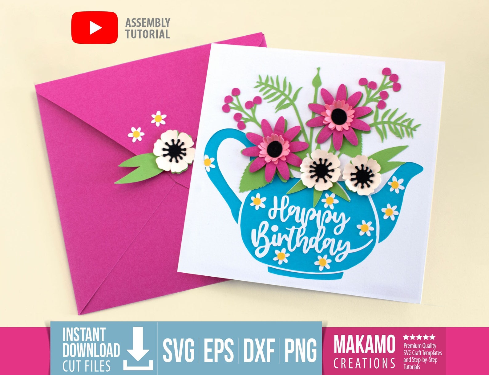 Carte de joyeux anniversaire svg, svg de carte de fête des mères ...