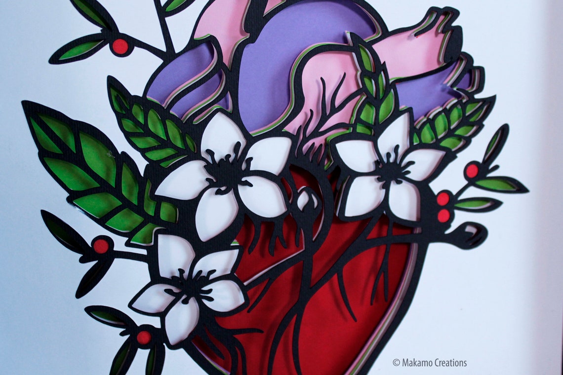 Heart Shadow Box Svg Layered Valentine's Day Shadow Box - Etsy