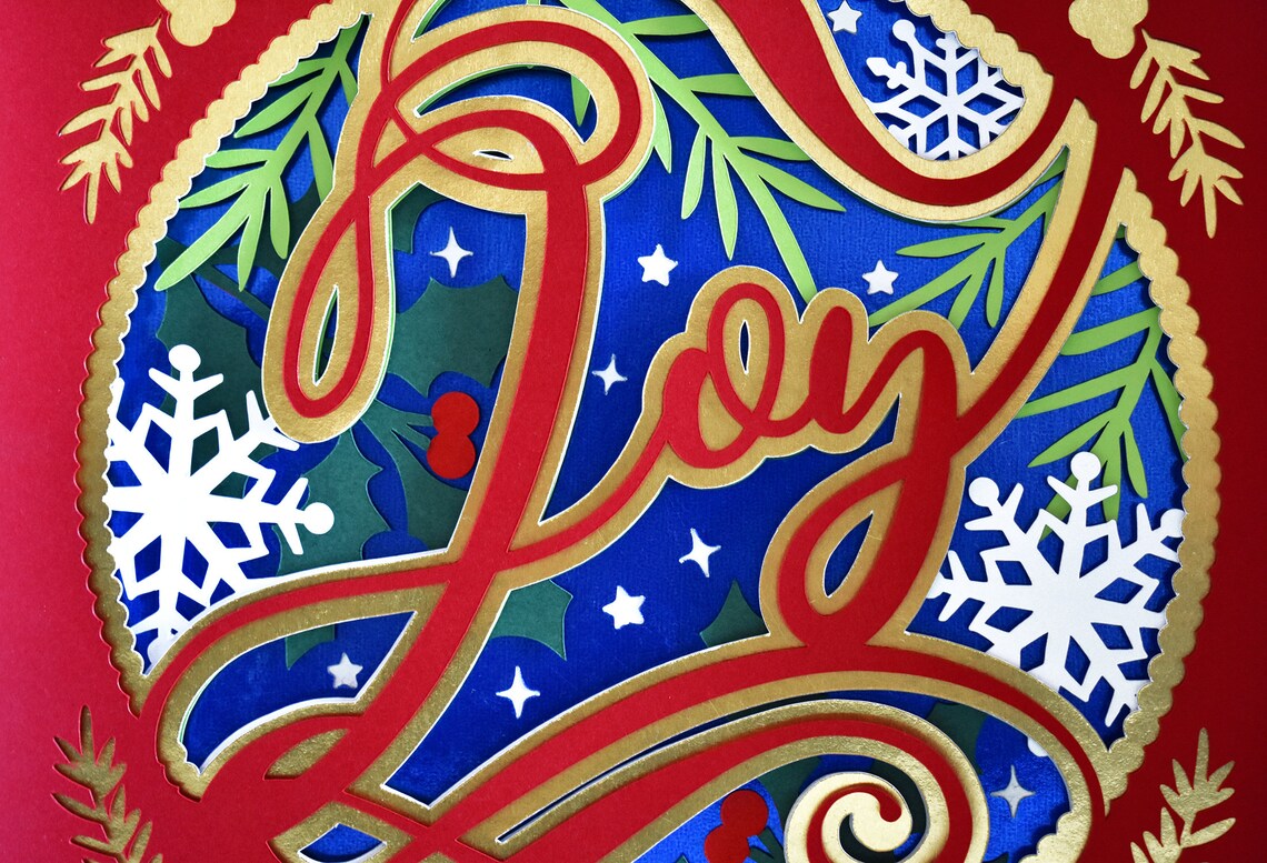 3D Christmas Shadow Box Svg 3D Joy Layered Svg Holiday - Etsy