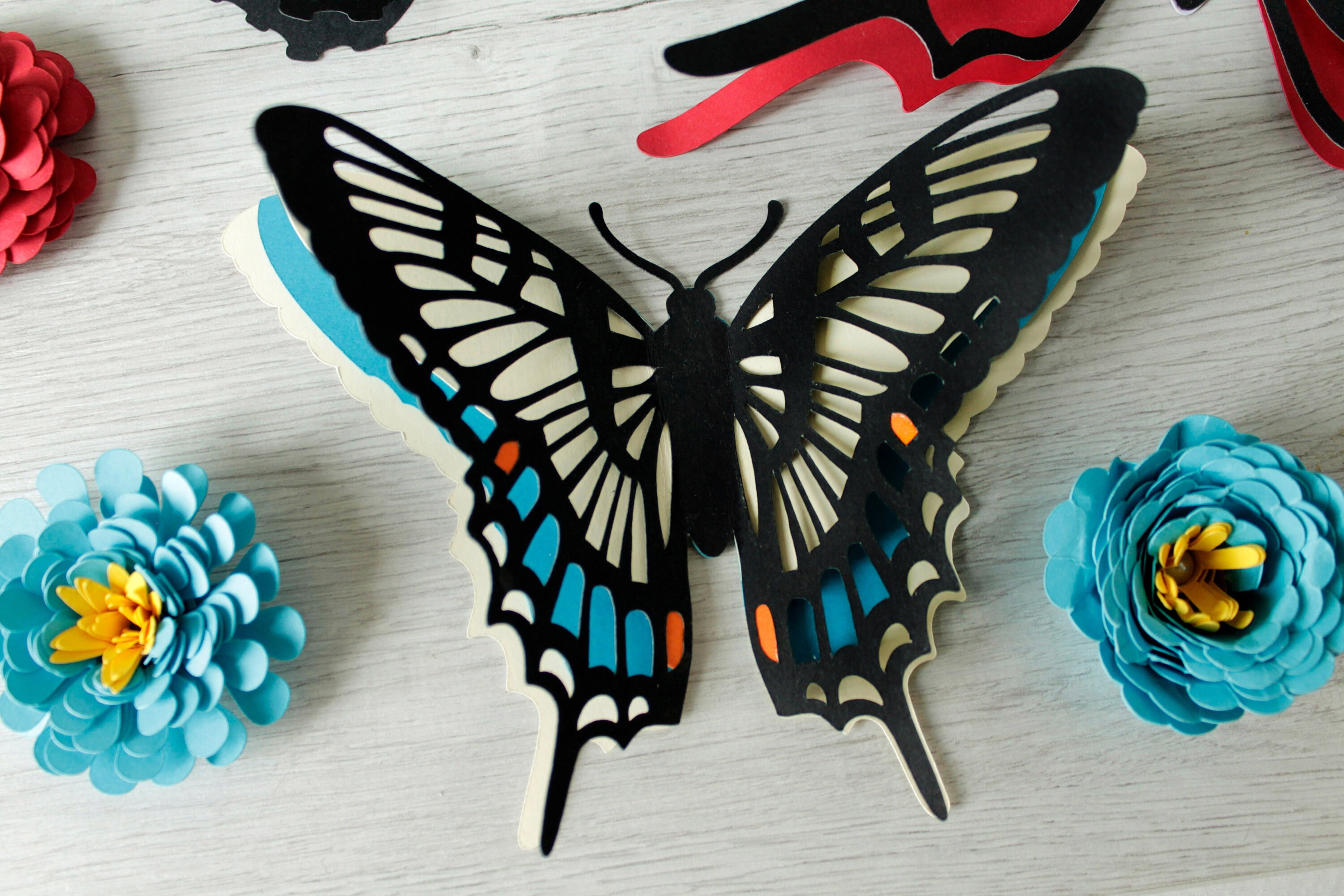 3D Paper Butterfly SVG Swallowtail Butterfly Paper Cut - Etsy Australia