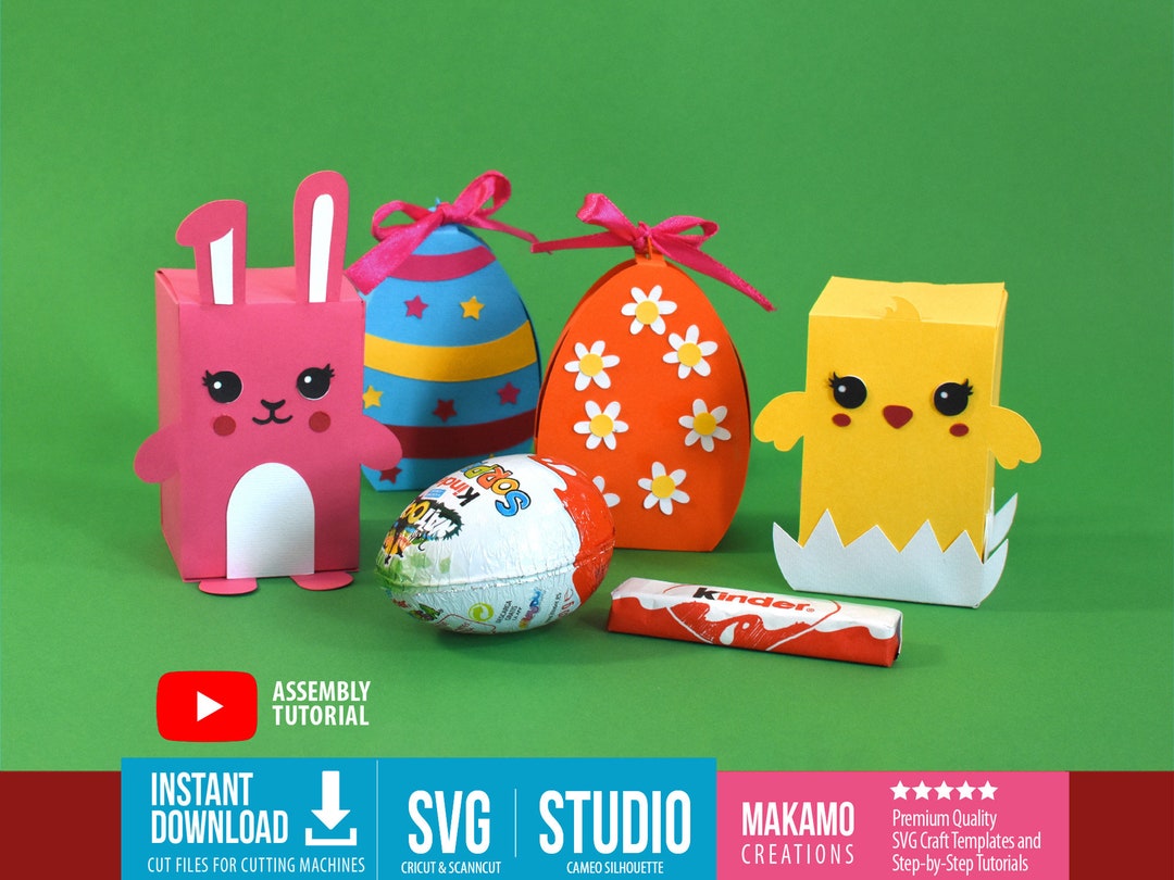 Easter Candy Box Svg Bundle: 3d Bunny Box, Chick Box & Egg Boxes for ...