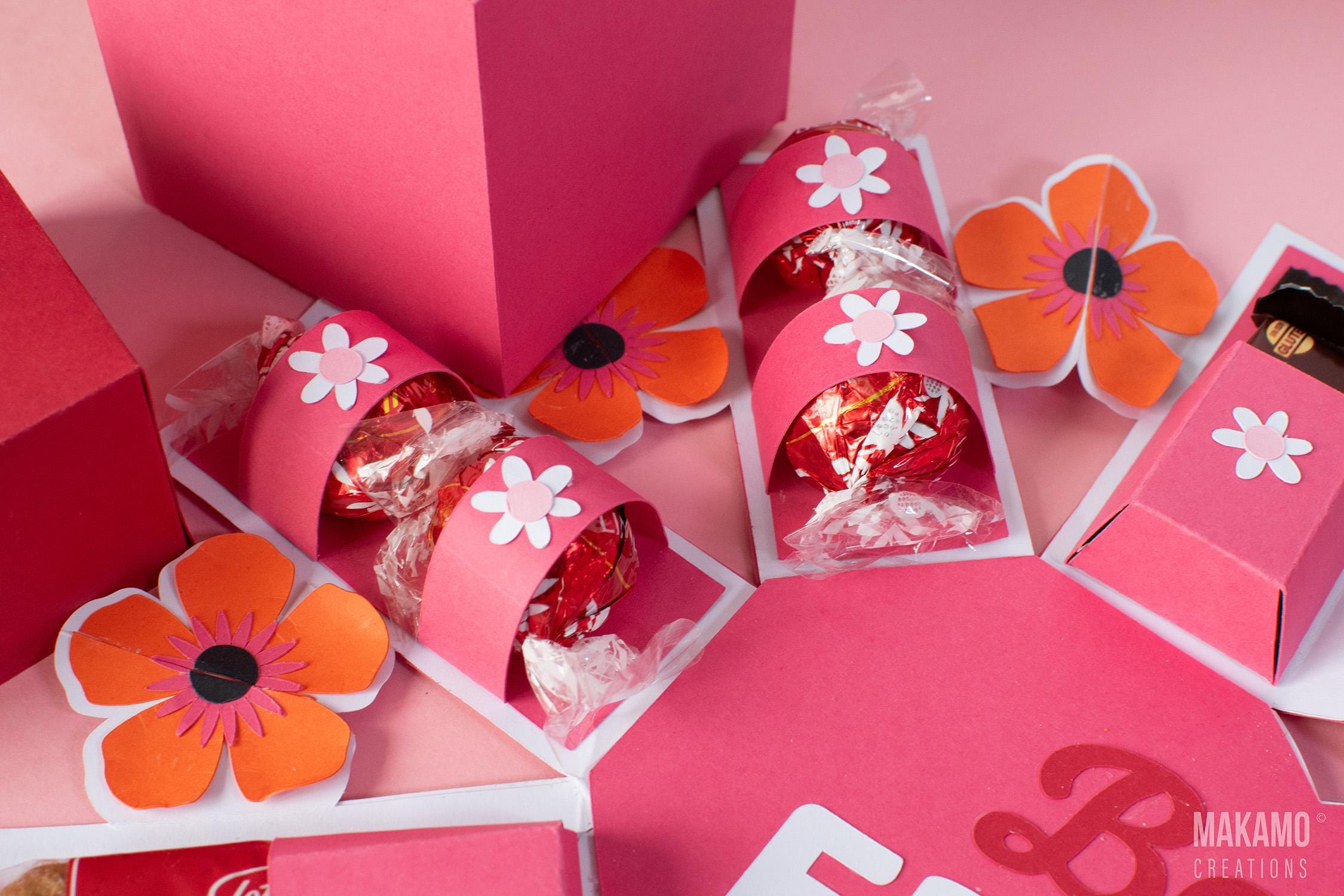 DIY Floral Heart Explosion Box SVG Template: Valentine's Day, Birthday ...