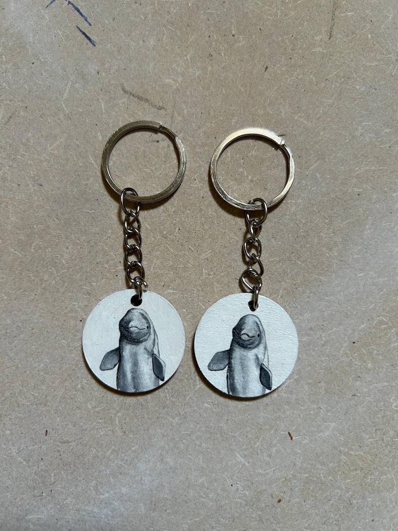 Beluga Whale Keychain - Etsy