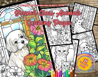 20 Stained Glass Horses Coloring Book for Adults and Kids - Etsy