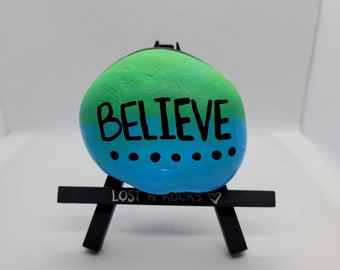 Believe Painted Rock - Etsy
