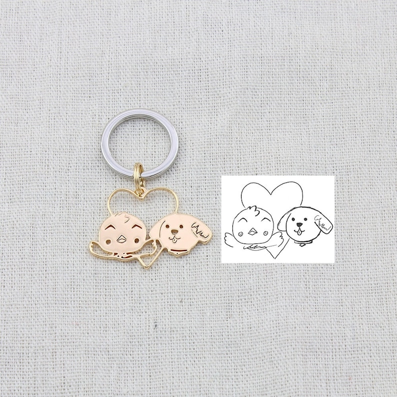 Customized Children's Drawing Keychain • Kid's Art Child Artwork ...
