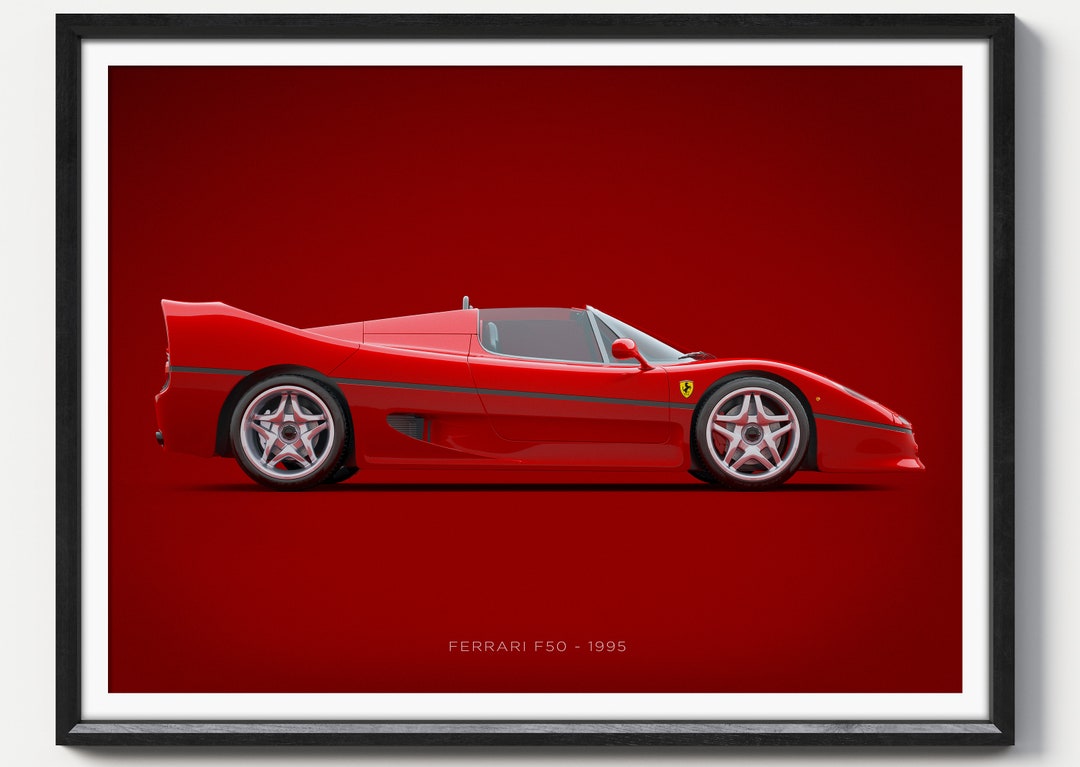 FERRARI F50 Side Poster Print Six Colour Options or Choose - Etsy