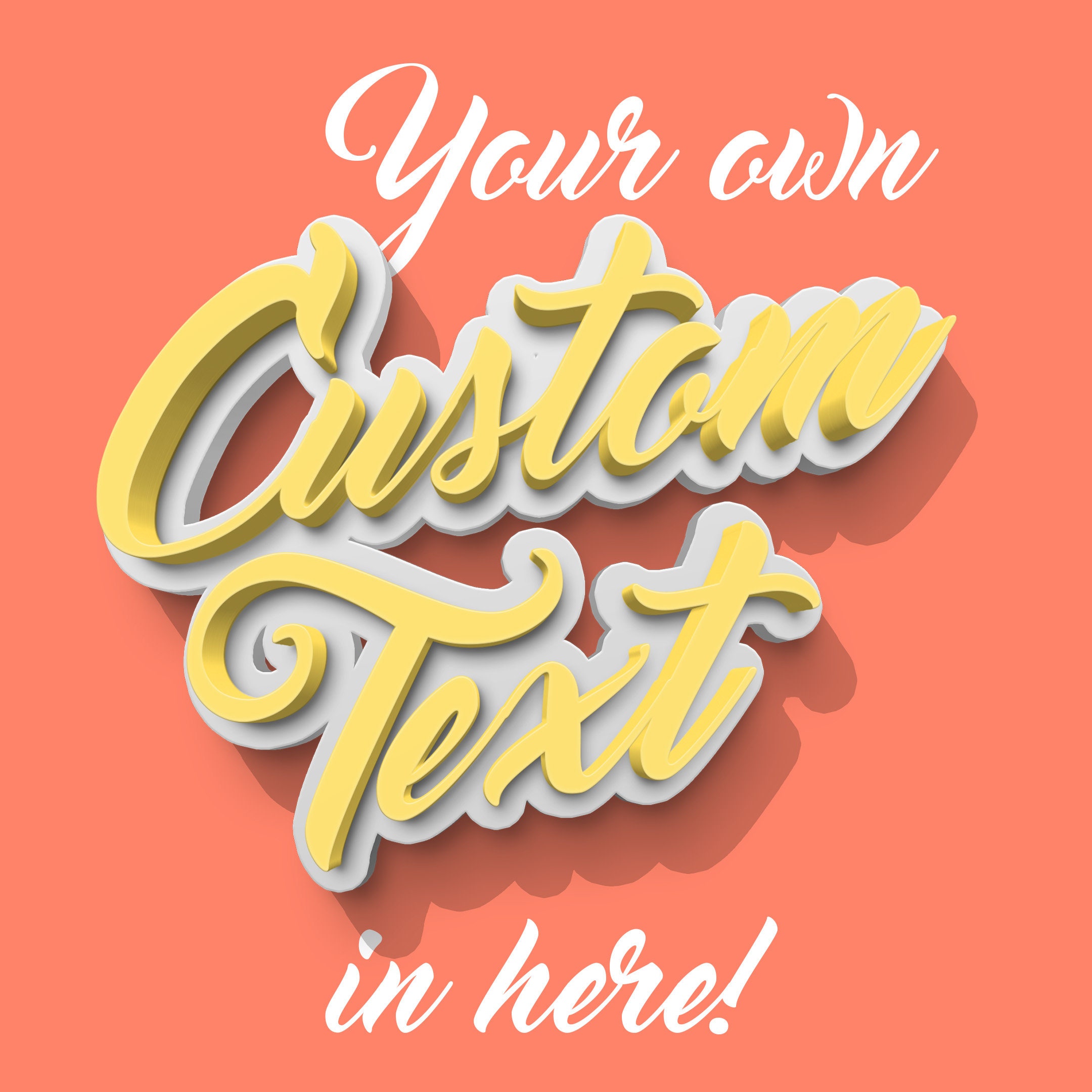 Custom 3D LAYERED Text Design for Poster Banner or Canvas | Etsy