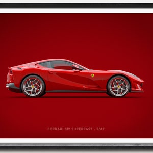 FERRARI 812 SUPERFAST Side Poster Print Six Colour Options - Etsy UK