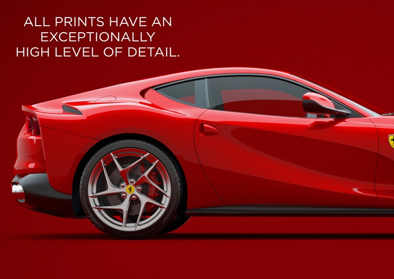 FERRARI 812 SUPERFAST Side Poster Print Six Colour Options - Etsy UK