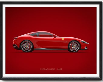 Ferrari Roma Poster - Etsy
