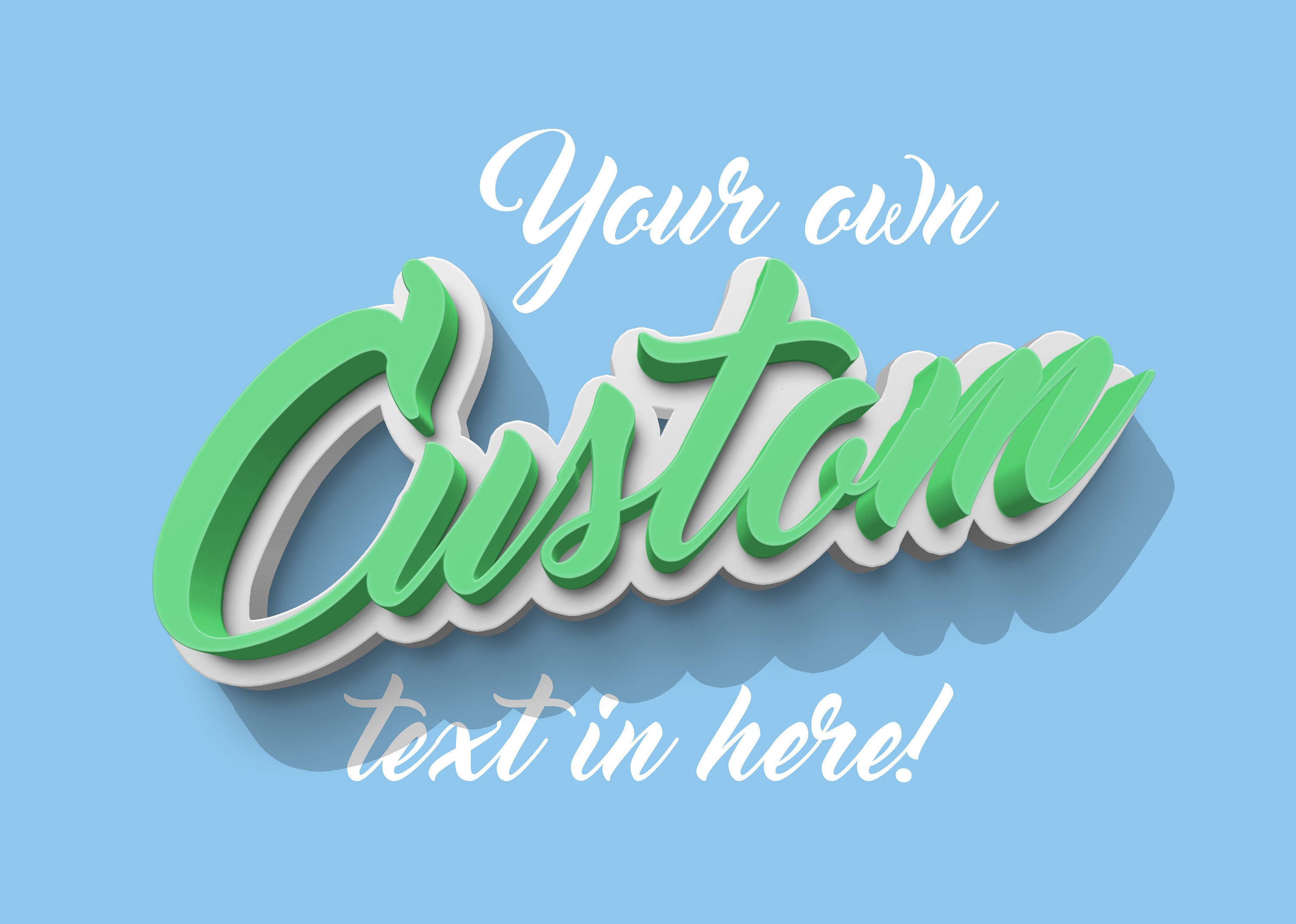 Custom 3D LAYERED Text Design for Poster Banner or Canvas | Etsy