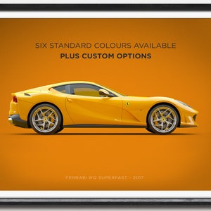 FERRARI 812 SUPERFAST Side Poster Print Six Colour Options - Etsy UK