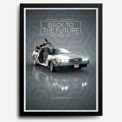 Delorean Drawing Stylish Back to the Future Poster DMC - Etsy