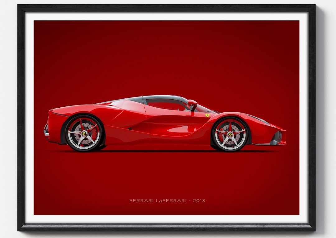 FERRARI Laferrari Side Poster Print Six Colour Options or - Etsy UK