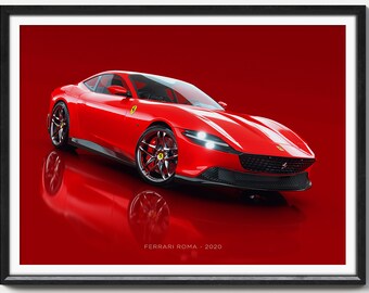 Ferrari Roma Poster | Etsy