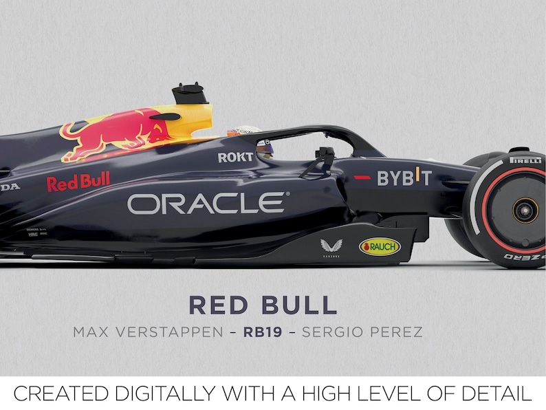 RED BULL F1 2023 Side Poster Print Highly Detailed RB19 From - Etsy Canada