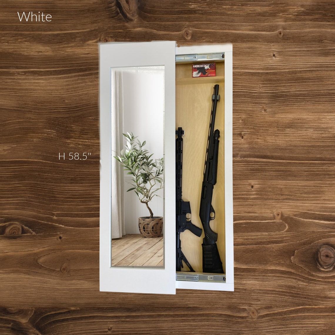 MIRROR SAFE Hidden Storage Mirror In-wall Gun Safe Gun Safe Cabinet ...