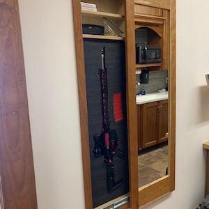 MIRROR SAFE Hidden Storage Mirror In-wall Gun Safe Gun Safe Cabinet ...