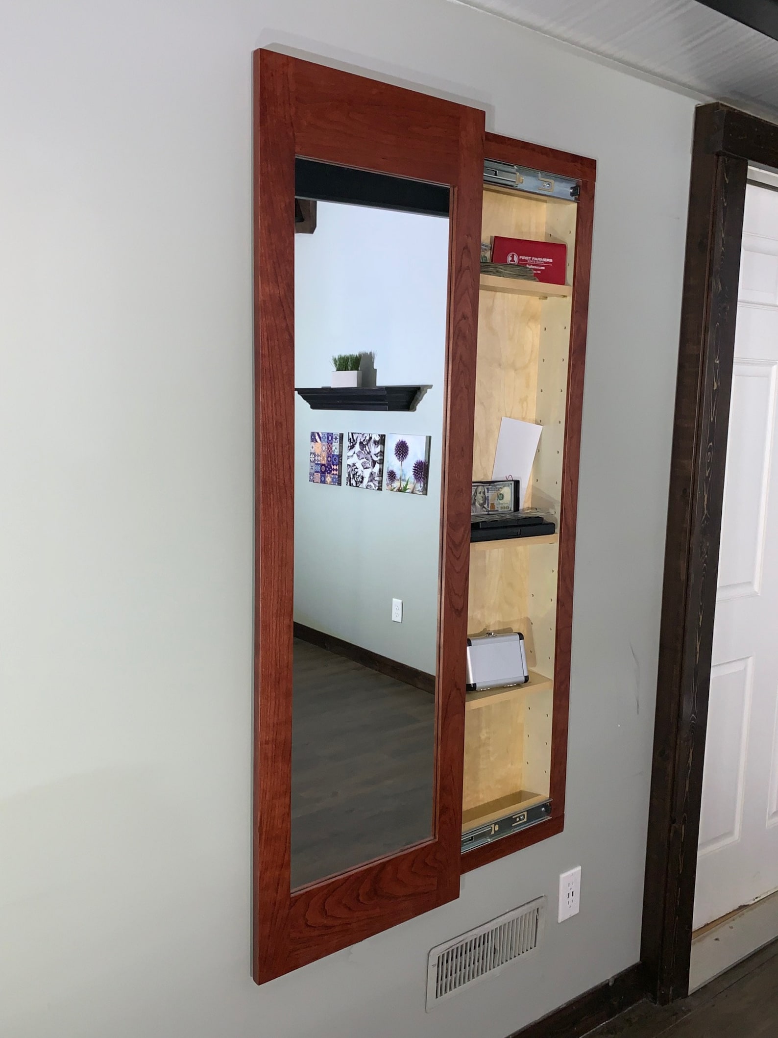 MIRROR SAFE Hidden Storage Mirror, In-wall Gun Safe, Concealment ...
